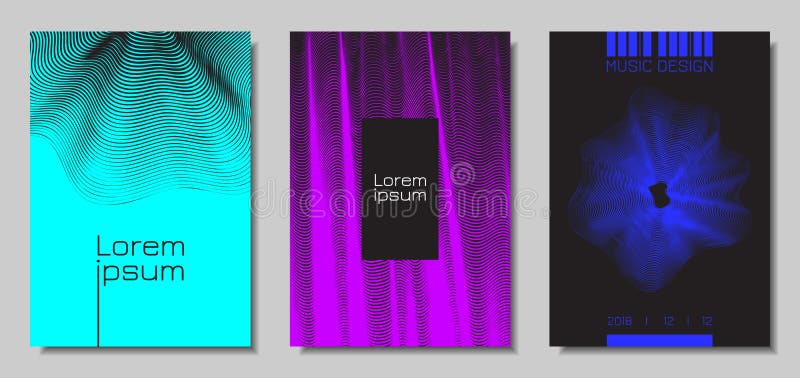 Wave Cover Design Templates Set. Stock Vector - Illustration of ...