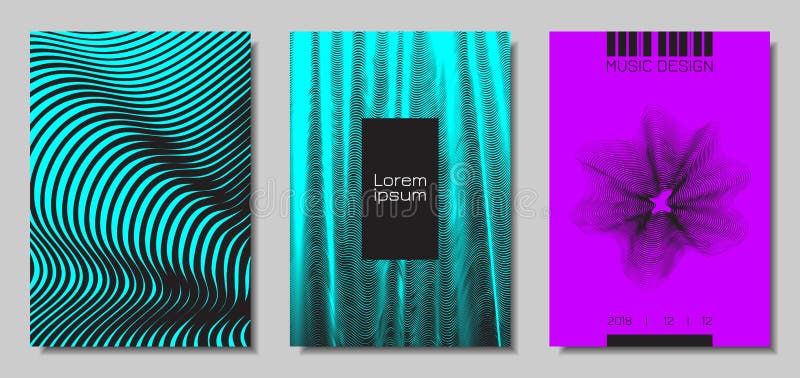 Wave Cover Design Templates Set. Stock Vector - Illustration of minimal ...