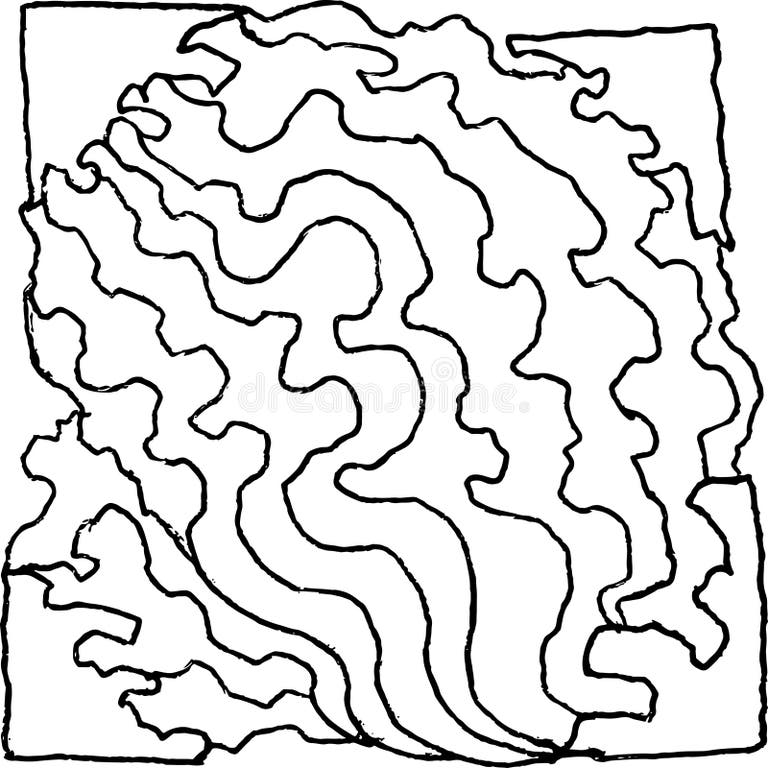 Wave Abstract Pattern. Grunge Pen Lines Background. Vector Illustration ...