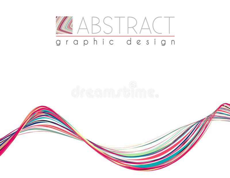 Wave. Abstract Template with Variegated Thin Strips Stock Vector ...