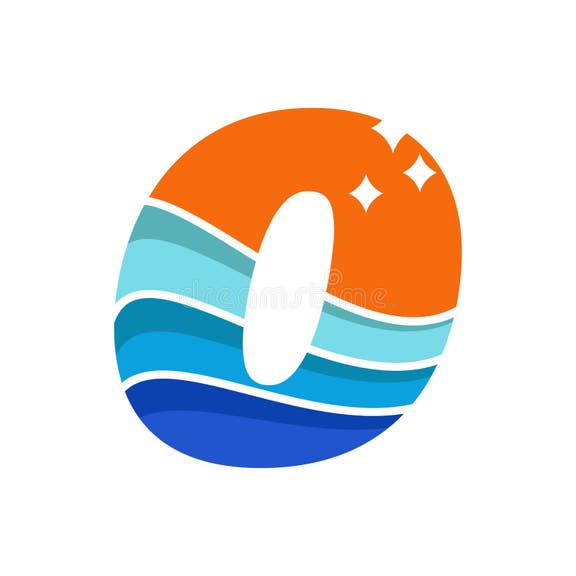 O Star Logo Combined with Waves Stock Illustration - Illustration of ...