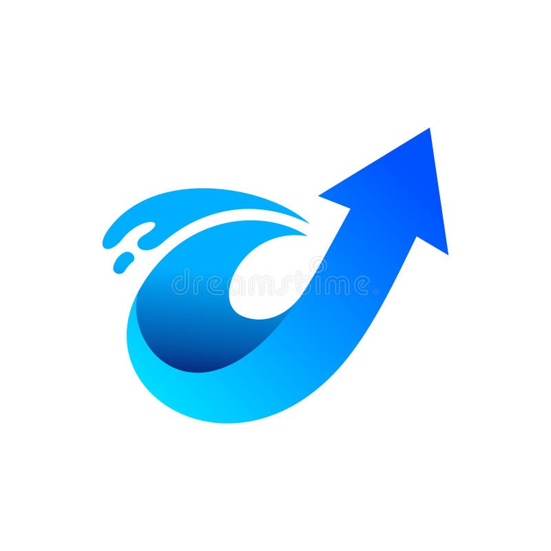 Wave Arrow Direction Logo Concept Stock Vector - Illustration of ...