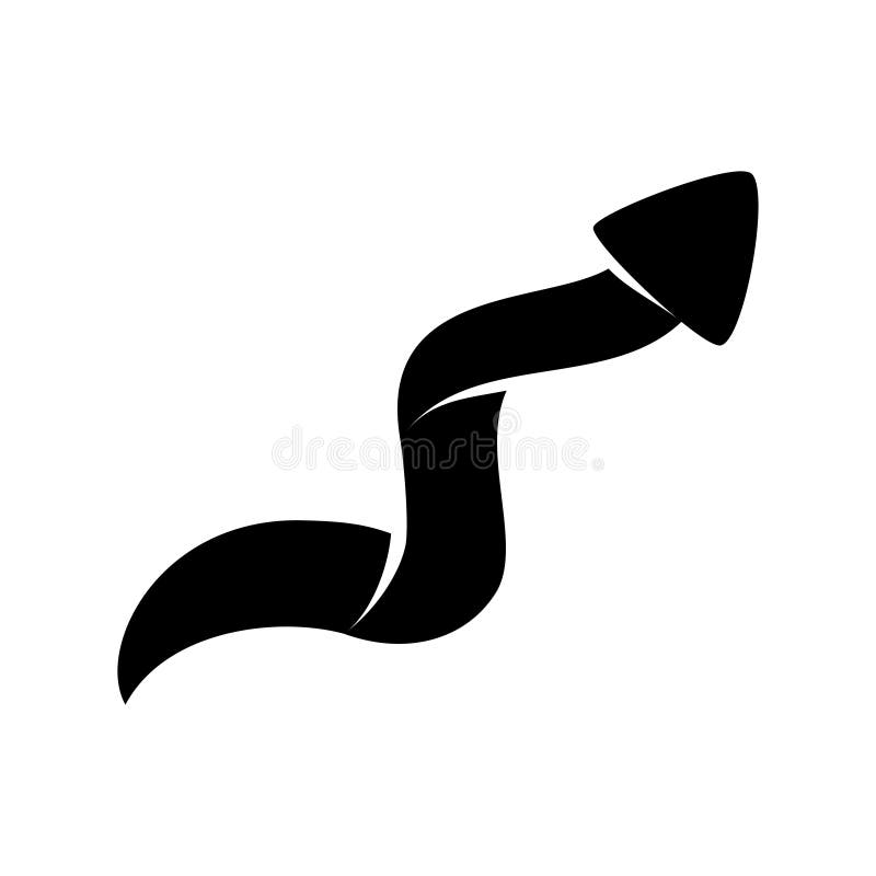 Wave Arrow Up Direction Vector Black Color Isolated Stock Vector ...