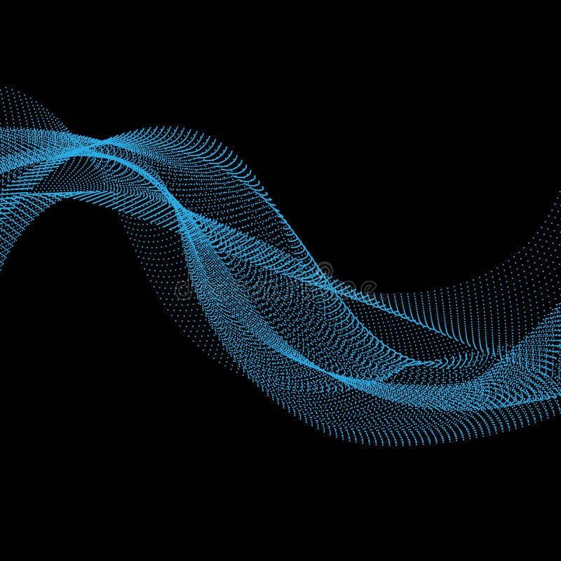 Wave Background. Abstract Vector Illustration. 3D Technology Style ...
