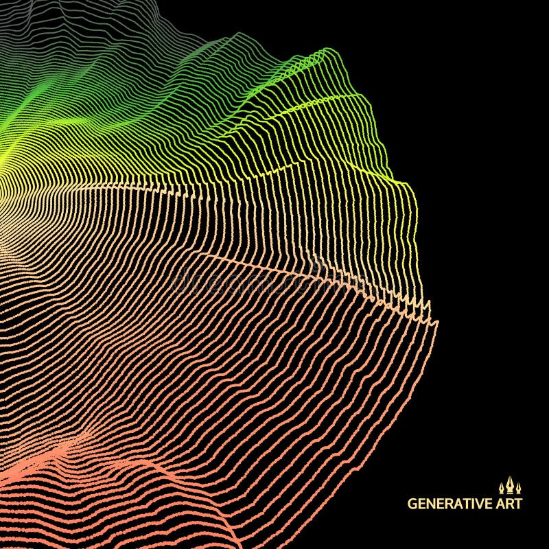 Wave Background. Abstract Vector Illustration. 3d Technology Style ...