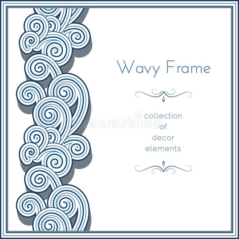 Wave border frame stock vector. Illustration of nature - 40963564