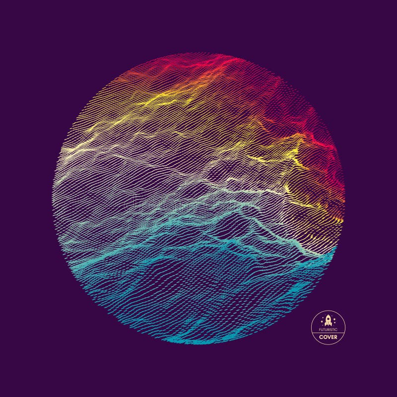 Wave Background. Ripple Grid. Illustration with Dots. Network Design ...