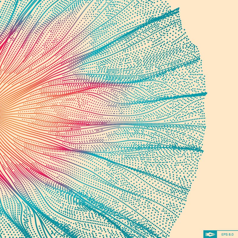 Wave Background. 3D Technology Style. Network Design with Particle ...