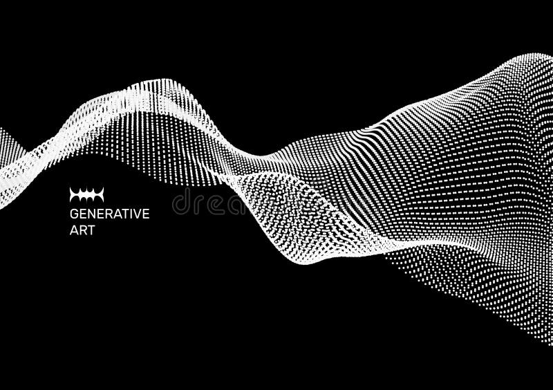 Wave Background. Ripple Grid. Abstract Vector Illustration. 3D ...