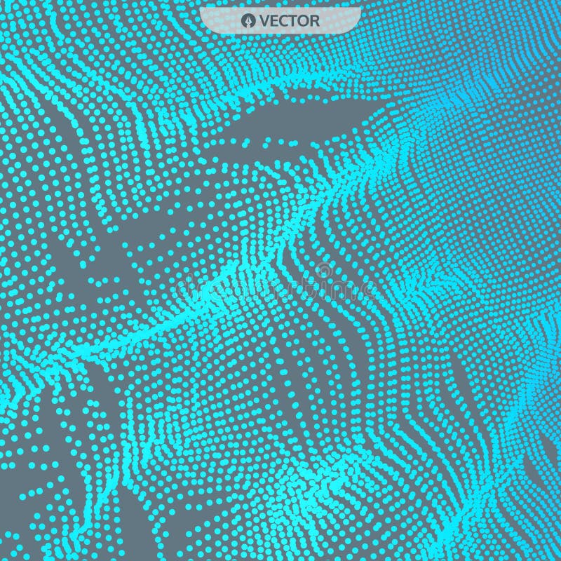 Wave Background. Ripple Grid. Abstract Vector Illustration. 3D ...