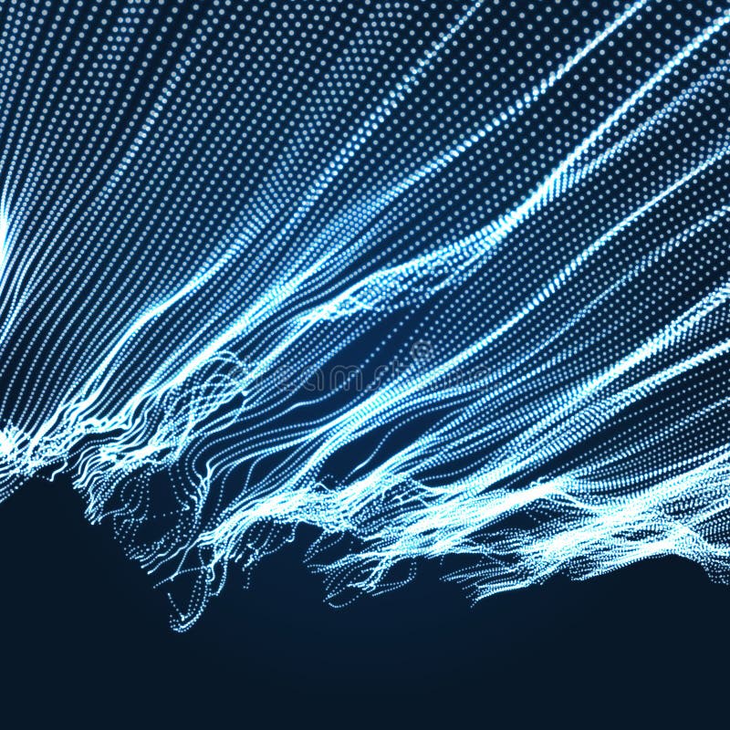 Wave Background. Ripple Grid. Abstract Vector Illustration. 3D ...