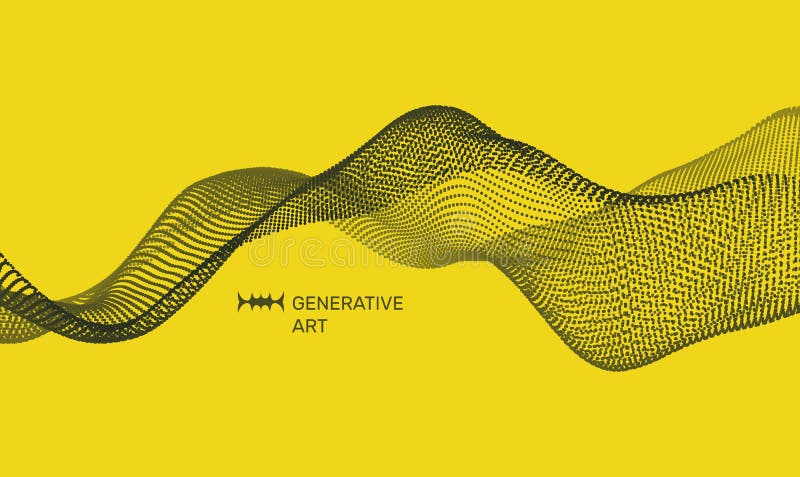 Wave Background. Ripple Grid. Abstract Vector Illustration. 3D ...