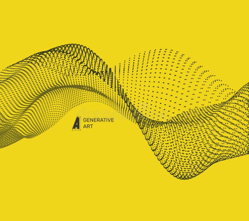 Wave Background. Ripple Grid. Abstract Vector Illustration. 3D ...