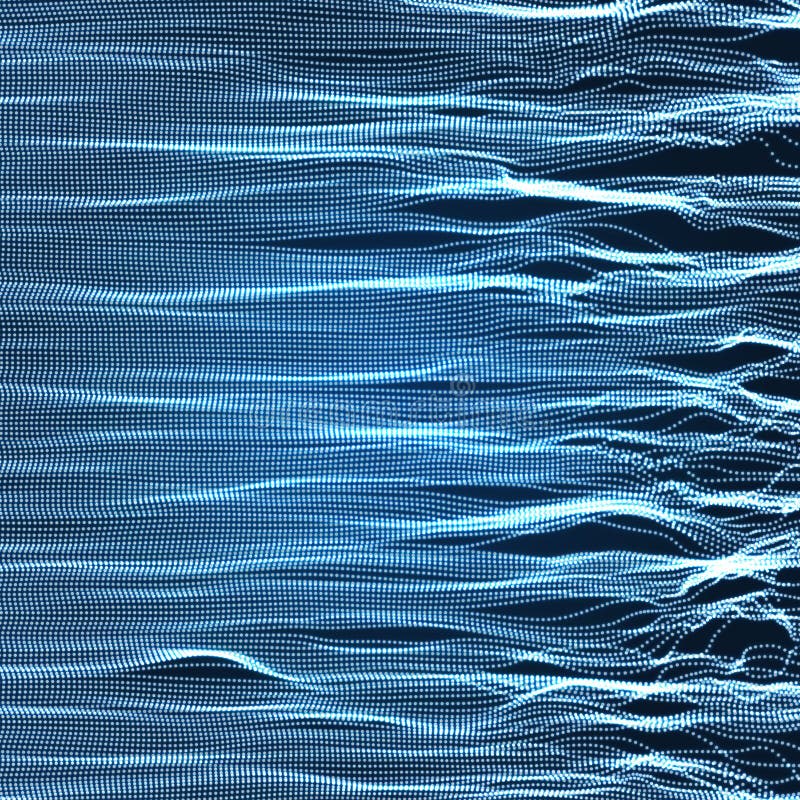 Wave Background. Ripple Grid. Abstract Vector Illustration. 3D ...