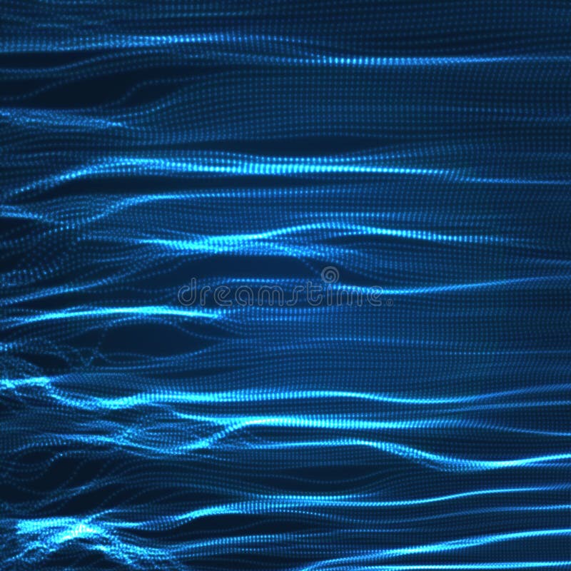 Wave Background. Ripple Grid. Illustration with Dots. Network Design ...