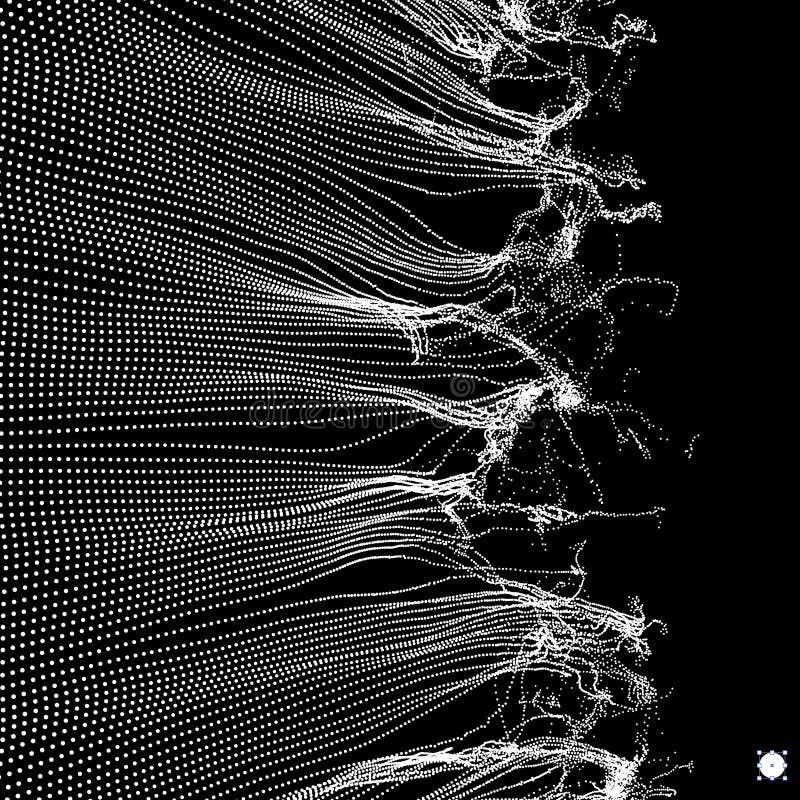 Wave Background. Ripple Grid. Abstract Vector Illustration. 3D ...