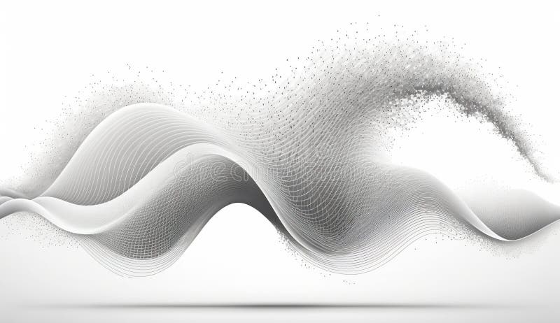 Sound Waves. Dynamic Effect. Illustration with Particle Wave Flow. AI ...