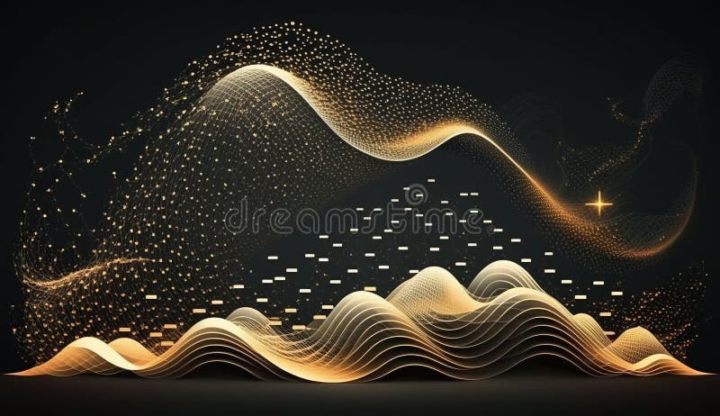 Sound Waves. Dynamic Effect. Illustration with Particle Wave Flow. AI ...