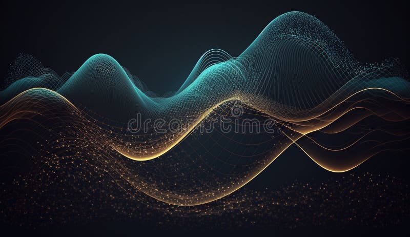 Sound Waves. Dynamic Effect. Illustration with Particle Wave Flow. AI ...