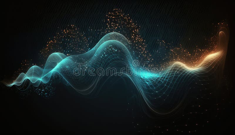 Sound Waves. Dynamic Effect. Illustration with Particle Wave Flow. AI ...