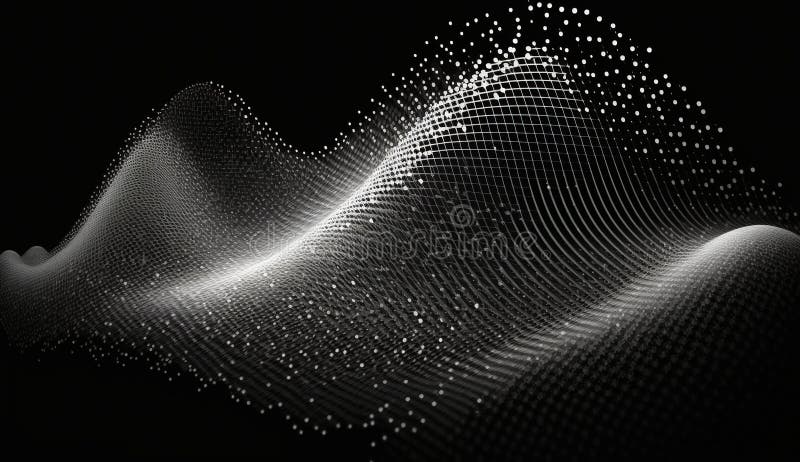 Sound Waves. Dynamic Effect. Illustration with Particle Wave Flow. AI ...
