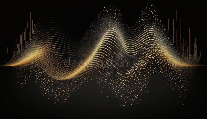 Sound Waves. Dynamic Effect. Illustration with Particle Wave Flow. AI ...