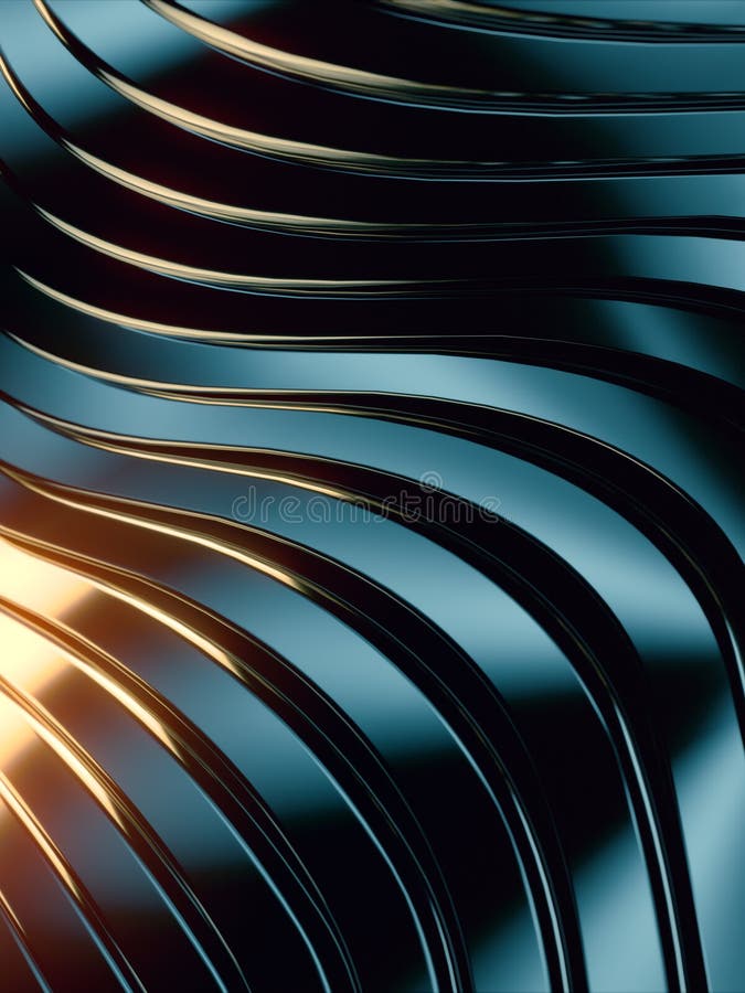 Wave Band Abstract Background. Bright Colored Reflections on Dark ...