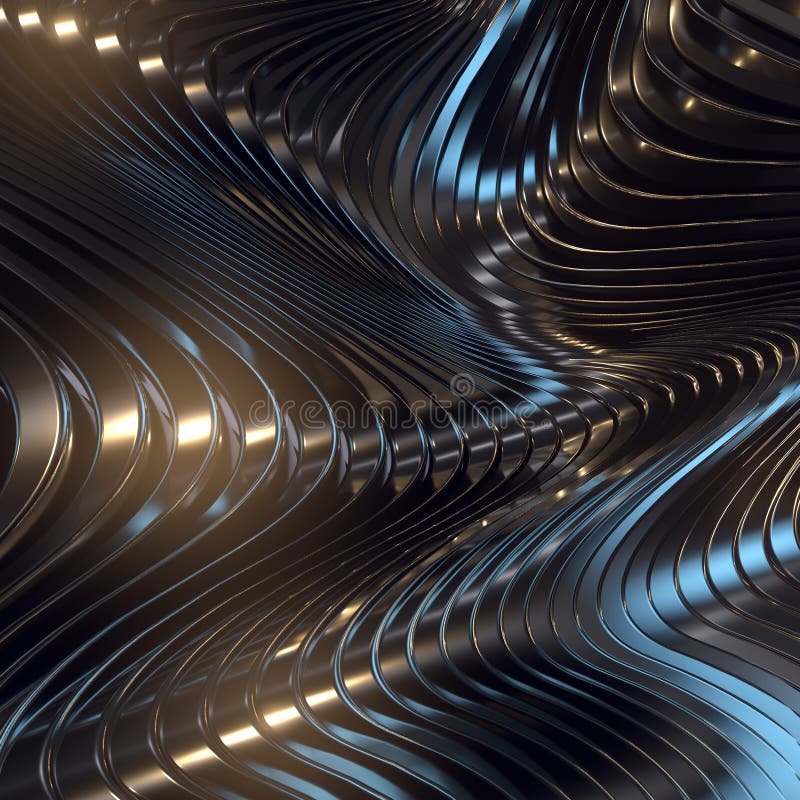 Wave Band Abstract Background Surface 3d Rendering Stock Illustration ...