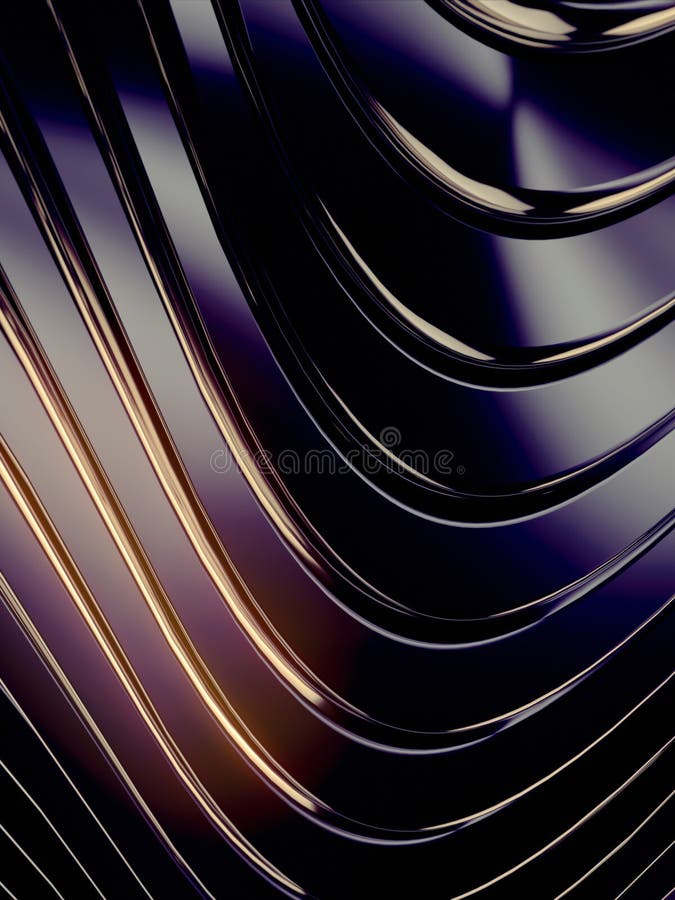 Wave Band Abstract Background. Bright Colored Reflections on Dark ...