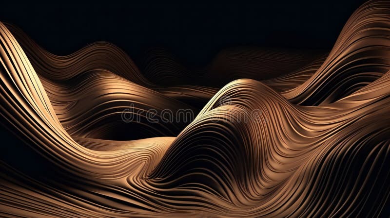Wave Band Surface, Digital Illustration Painting, Abstract, Backgrounds ...