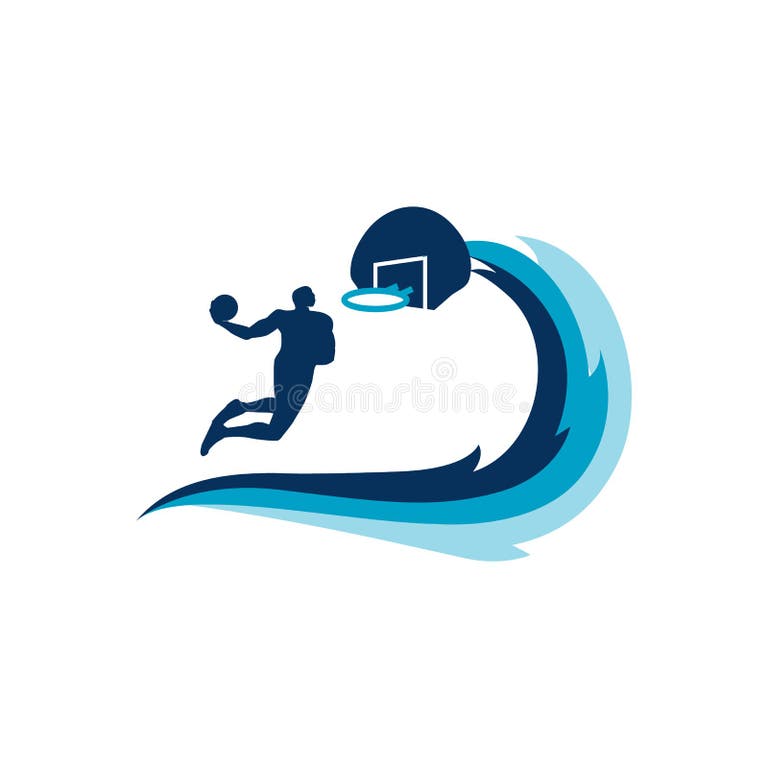 Wave Basketball Slam Dunk Athlete Vector Icon Stock Vector ...