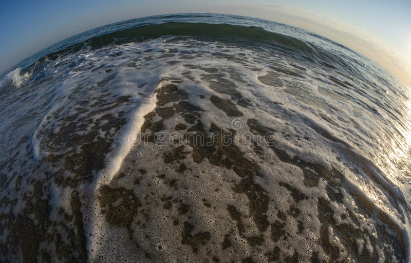Wave Beach Fish Eye Close Up Stock Photo - Image of seascape, summer ...