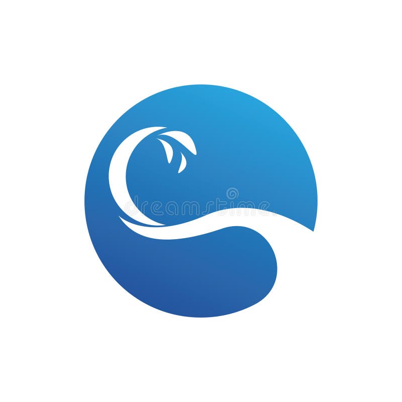 Wave Beach Water Splash Icon Logo Template Stock Illustration ...
