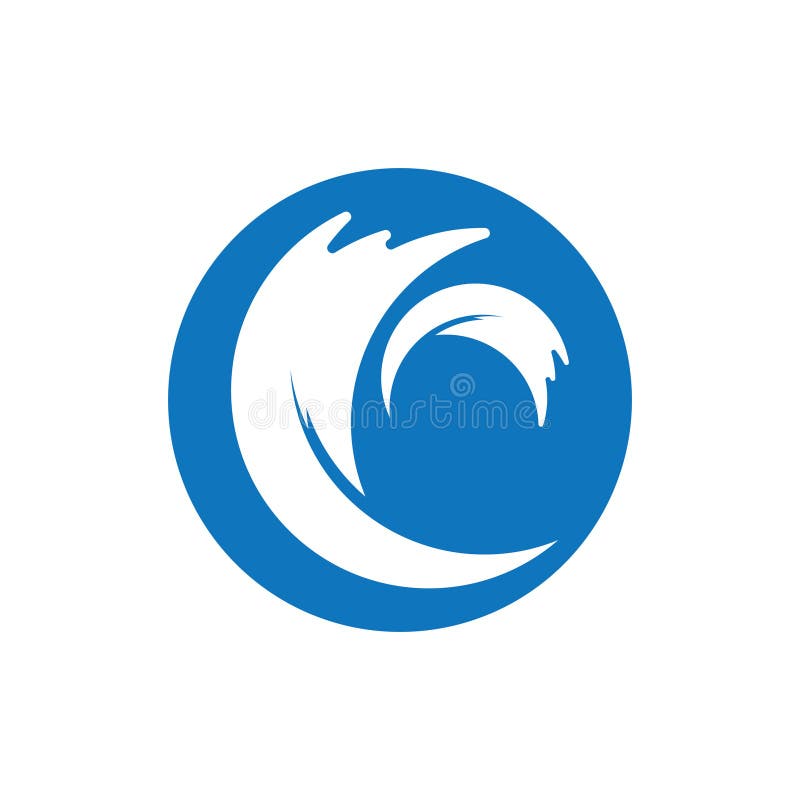 Wave Beach Water Splash Icon Logo Template Stock Illustration ...