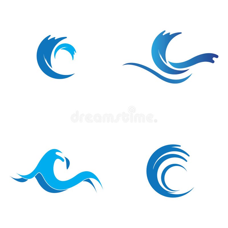 Wave Beach Water Splash Icon Logo Template Stock Illustration ...