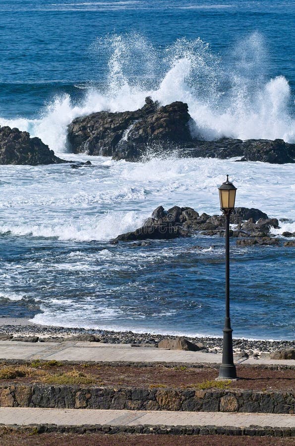 Sea wave beats on stones. stock photo. Image of stone - 185096878