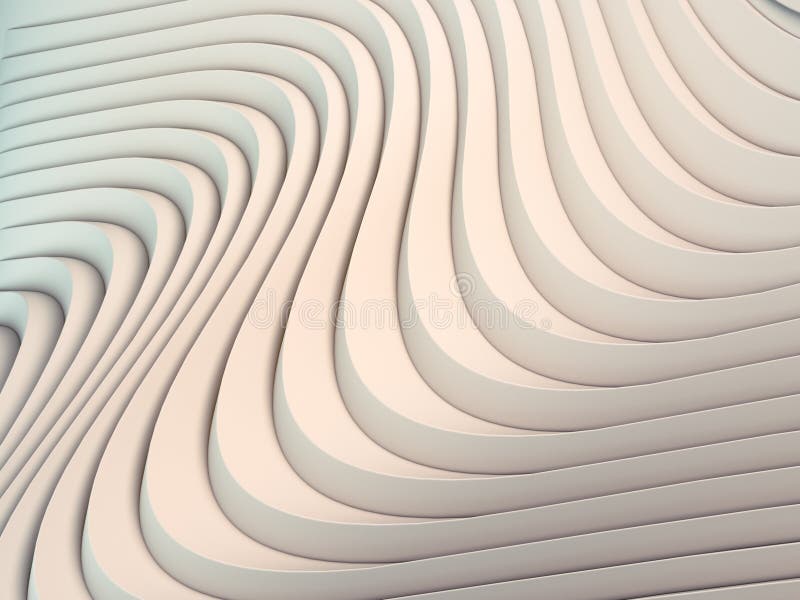 Wave Bend White Abstract Background Surface. Digital Illustration. 3d ...
