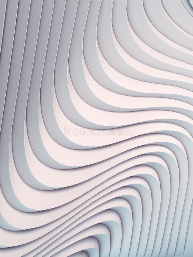 Wave Bend White Abstract Background Surface. Digital Illustration. 3d ...