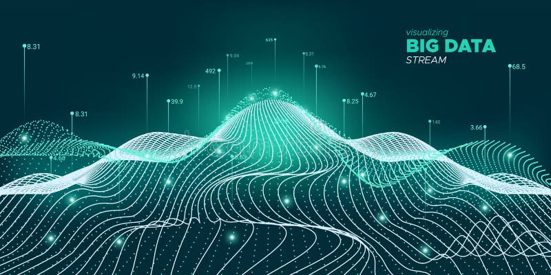 Wave Big Data Network. Statistic Light Stock Vector - Illustration of ...