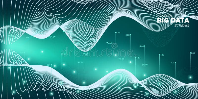 Wave 3D Big Data Visualization. Analysis Infographic. Stock Vector ...