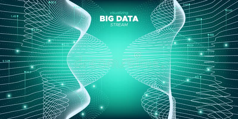 Wave Big Data Stream. Particle Complexity Stock Vector - Illustration ...