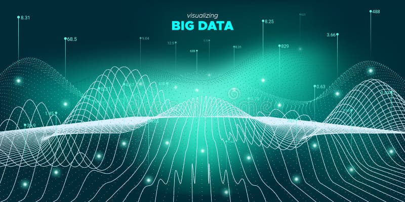 Wave Big Data Stream. Statistic Matrix Stock Vector - Illustration of analytic, glow: 157224289