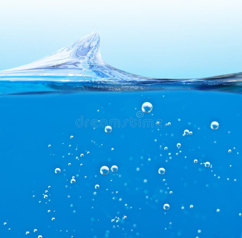 Wave Blue Liquid with Air Bubbles Stock Illustration - Illustration of ...