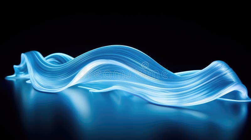 Wave blue neon light stock illustration. Illustration of creativity ...