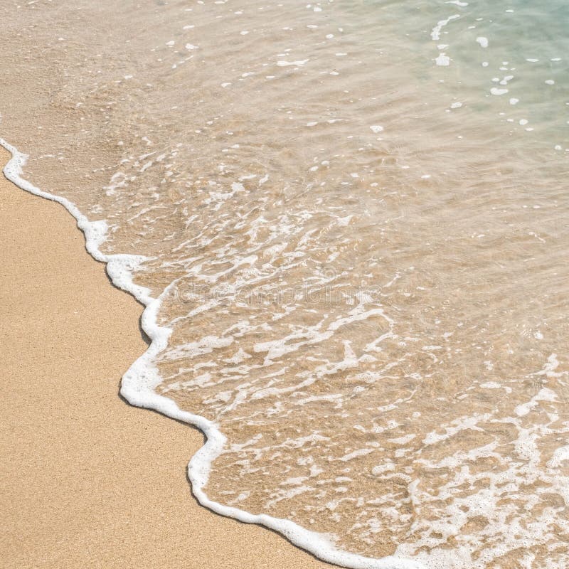 Wave of Blue Ocean on Sandy Beach. Texture Background Stock Photo ...