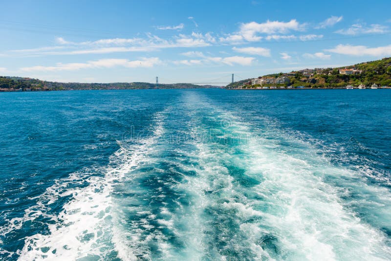 Wave from boat on sea stock image. Image of foam, marine - 320676349