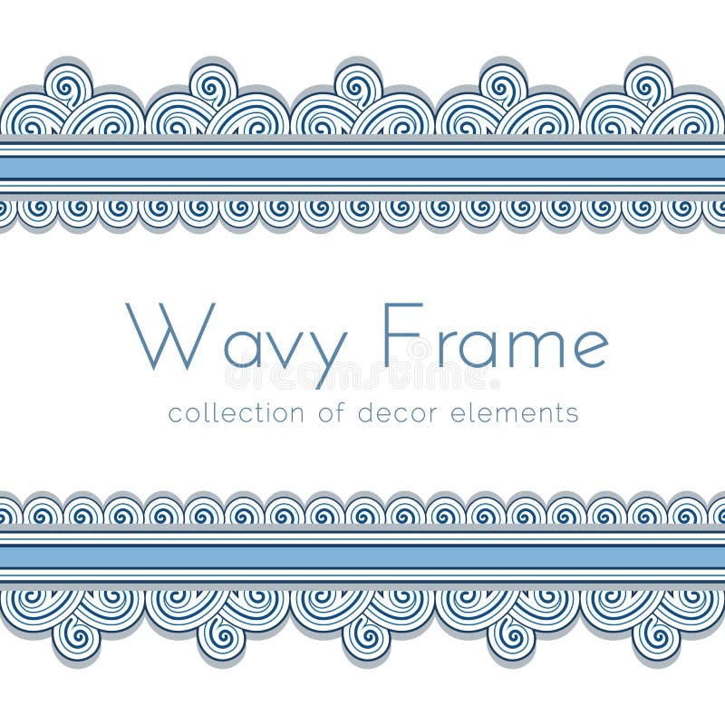 Wave border frame stock vector. Illustration of nature - 40963564