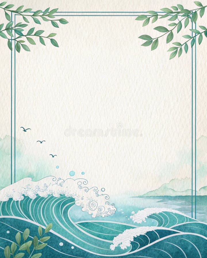 Wave Border Paper Texture Fluid and Calming Stock Illustration ...