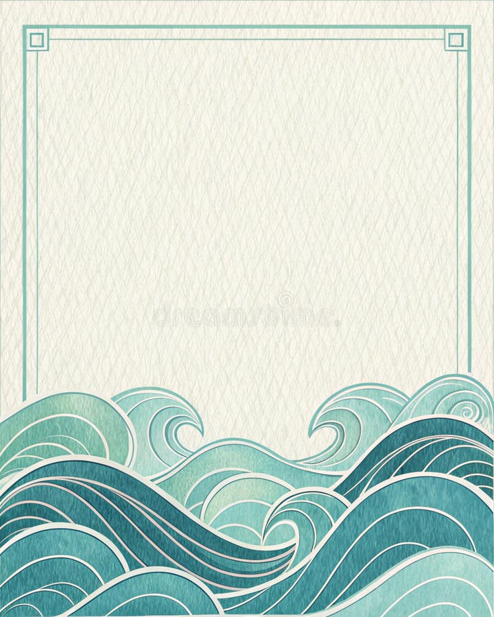 Wave Border Paper Texture Fluid and Calming Stock Illustration ...