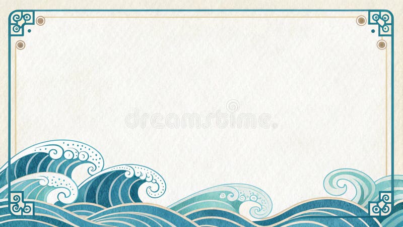 Wave Border Paper Texture Fluid and Calming Stock Illustration ...